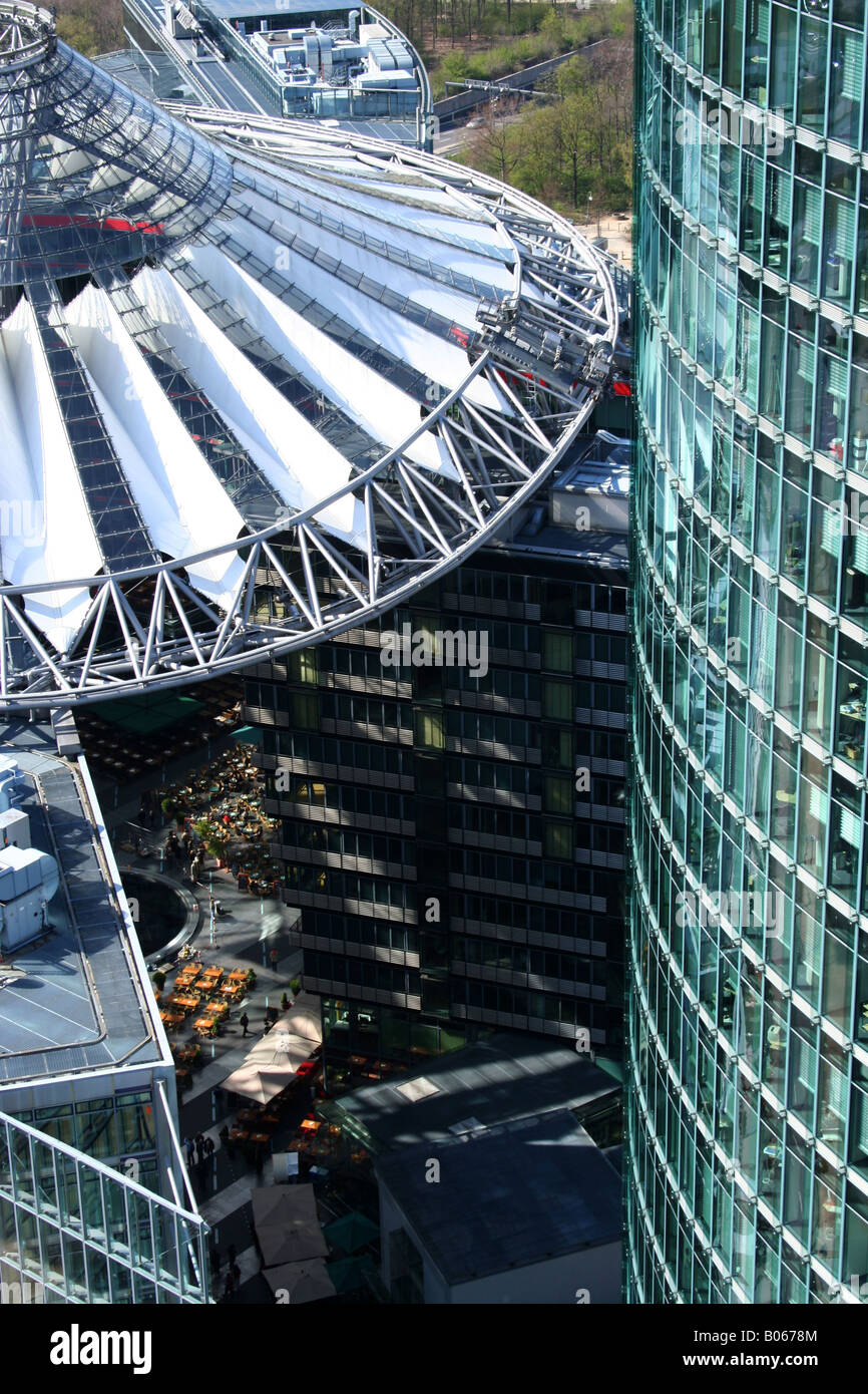 The Sony building Berlin, Germany, seen from the Panoramapunkt ...