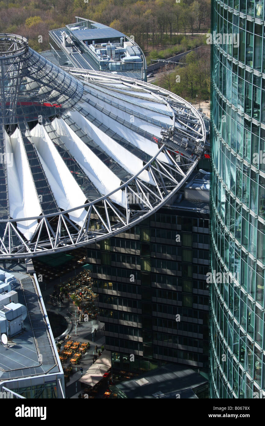 The Sony building Berlin, Germany, seen from the Panoramapunkt ...
