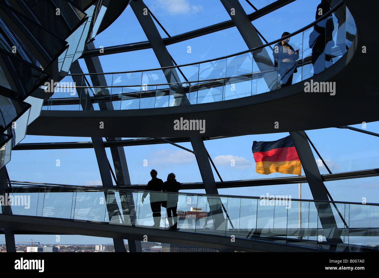 Visitors on the ramps in Berlin's Reichstag dome, Germany Stock Photo ...