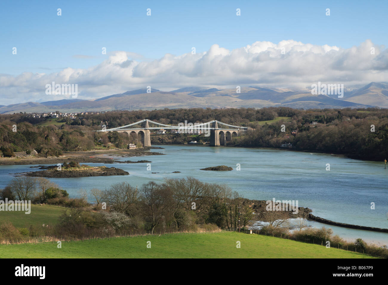 Menai Suspension Bridge, Anglesey Stock Photo - Alamy