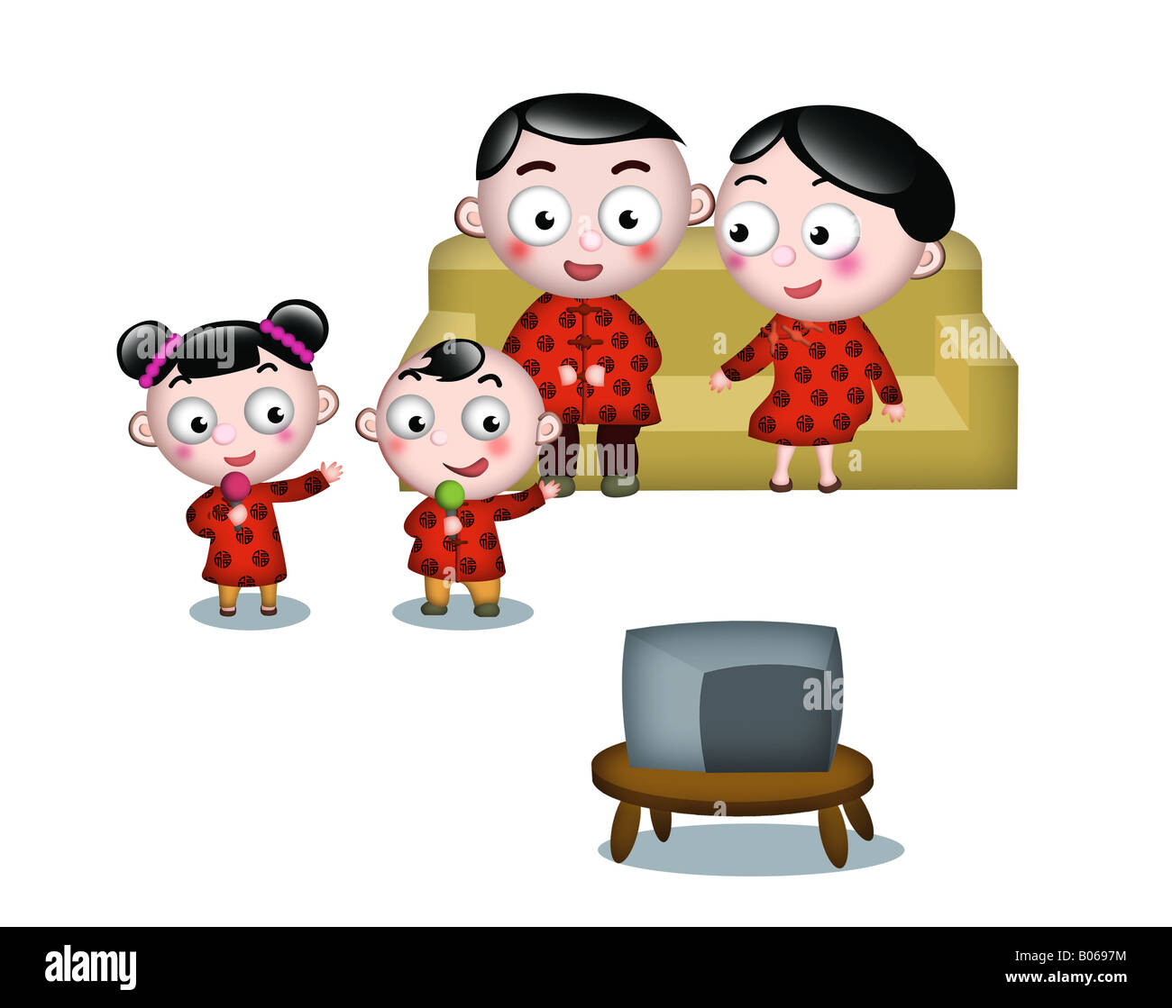 Chinese mother child painting Cut Out Stock Images & Pictures - Alamy