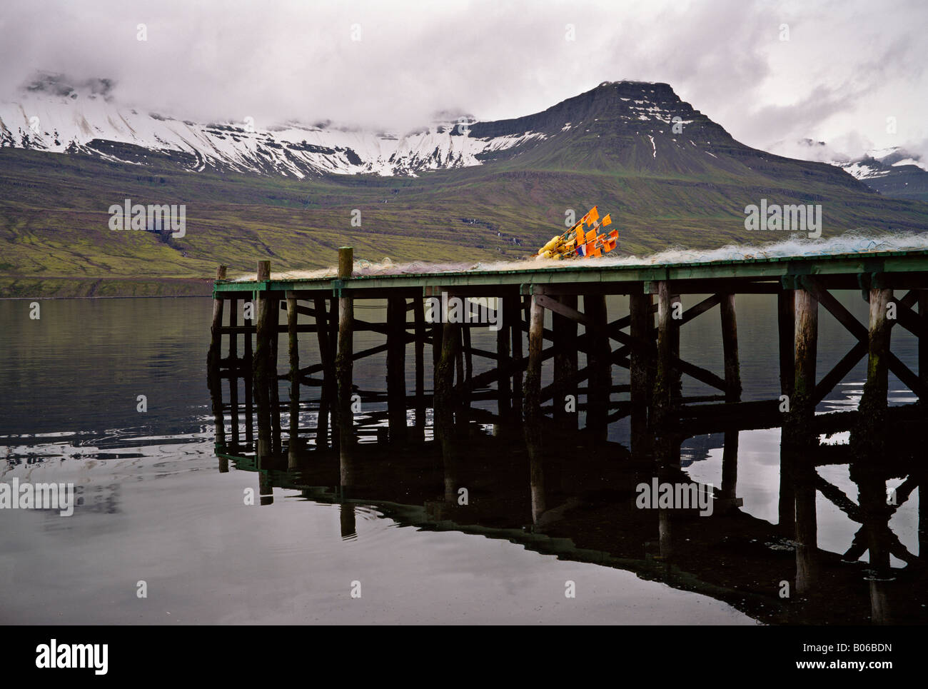 Small wharf in Faskrudsfjordur east coast of Iceland Stock Photo - Alamy