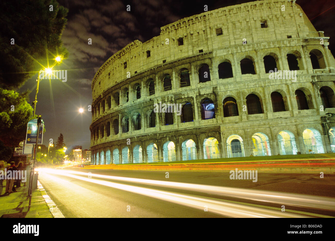 The Roman Colosseum at night Stock Photo - Alamy