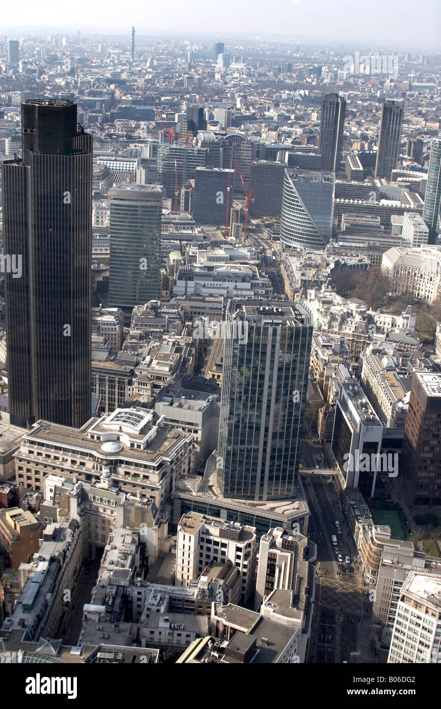 Aerial view west of 99 Bishopsgate National Westminster Tower urban ...