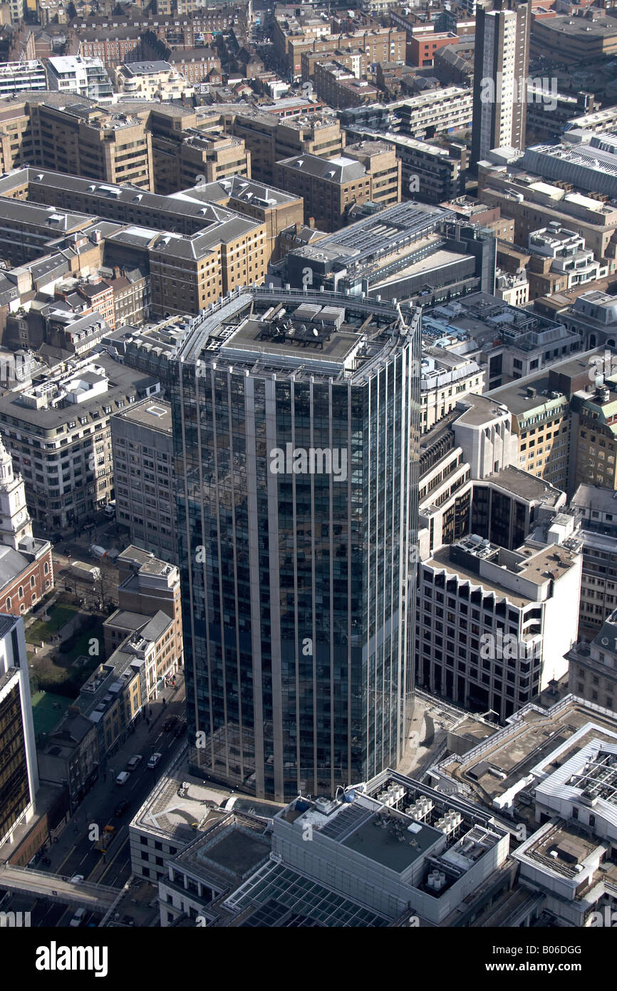Aerial view east of 99 Bishopsgate City of London EC2 EC3 England UK ...