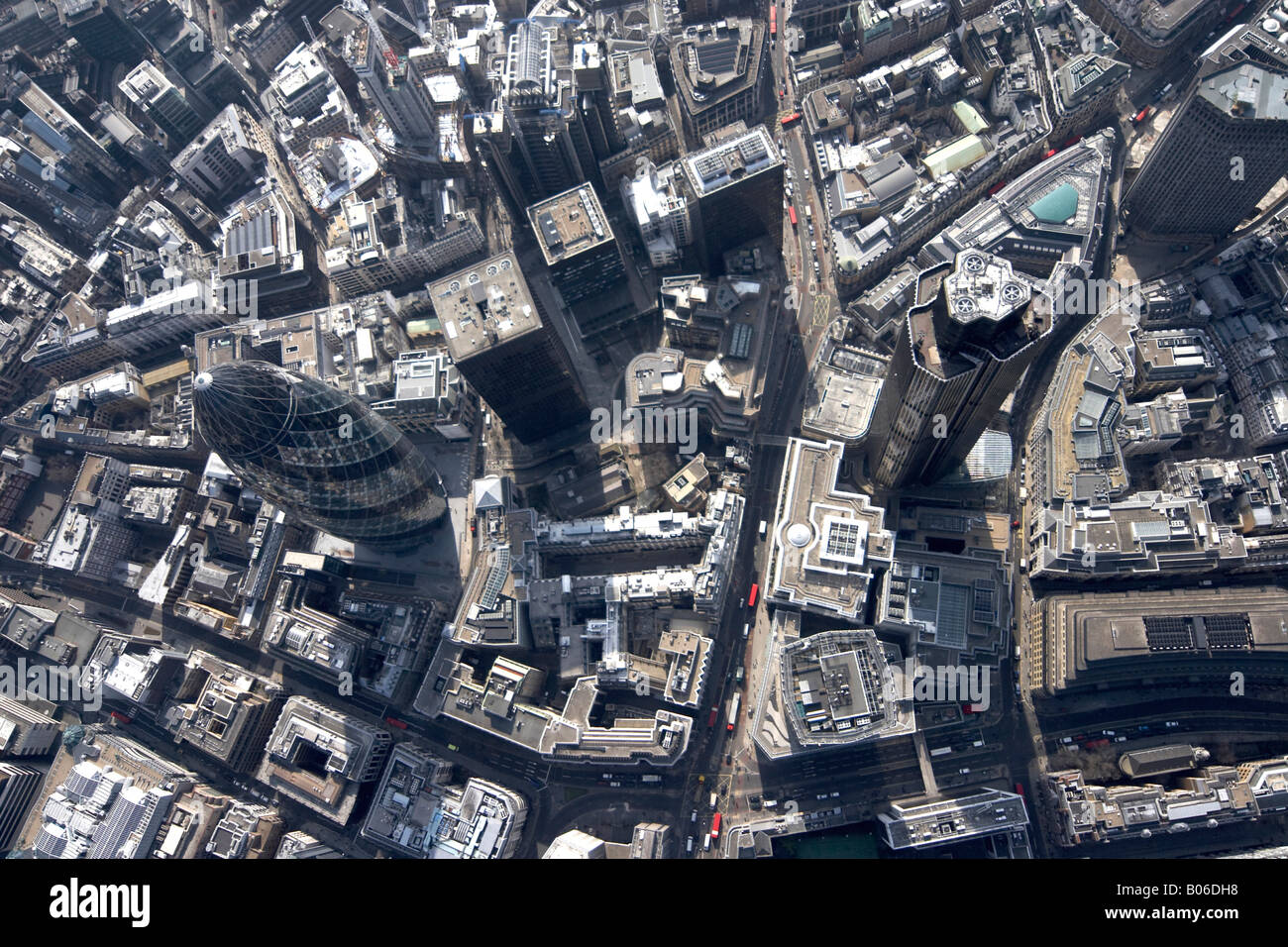 Aerial view south of 30 St Mary Axe The Gherkin National Westminster ...