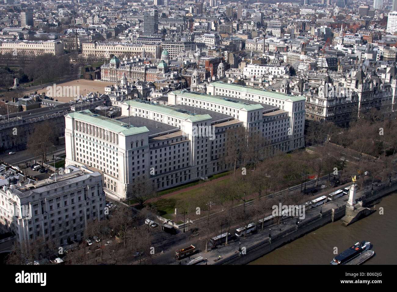 Aerial view north east of Ministry of Defence Horse Guards Building ...