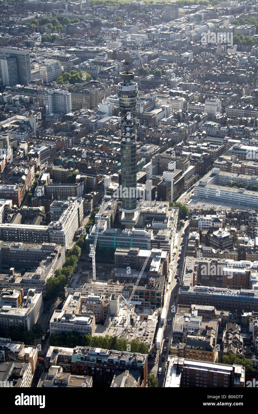 Aerial view south west of British Telecommunications Tower construction ...