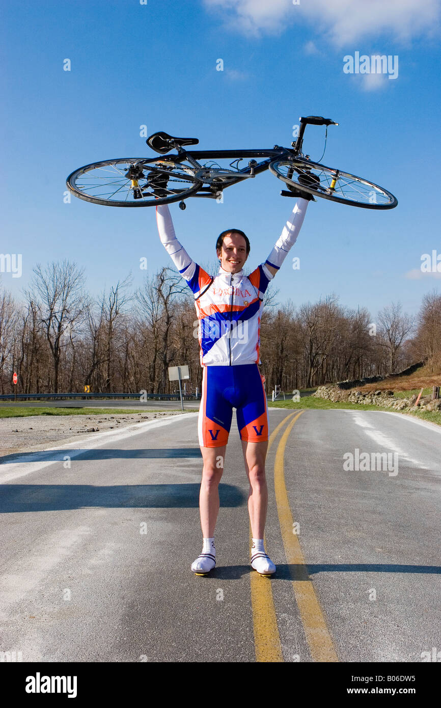 Raising his bike hi-res stock photography and images - Alamy