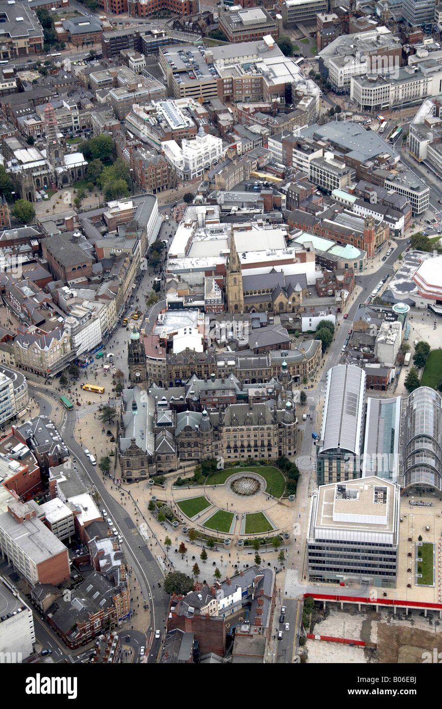 Aerial view north east of Sheffield City Centre St Marie s R C ...