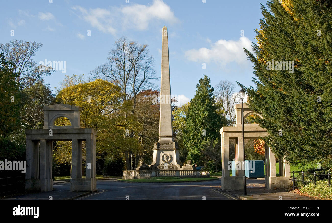 A horizontal picture of the Victoria Monument in Bath in Autumn Stock ...