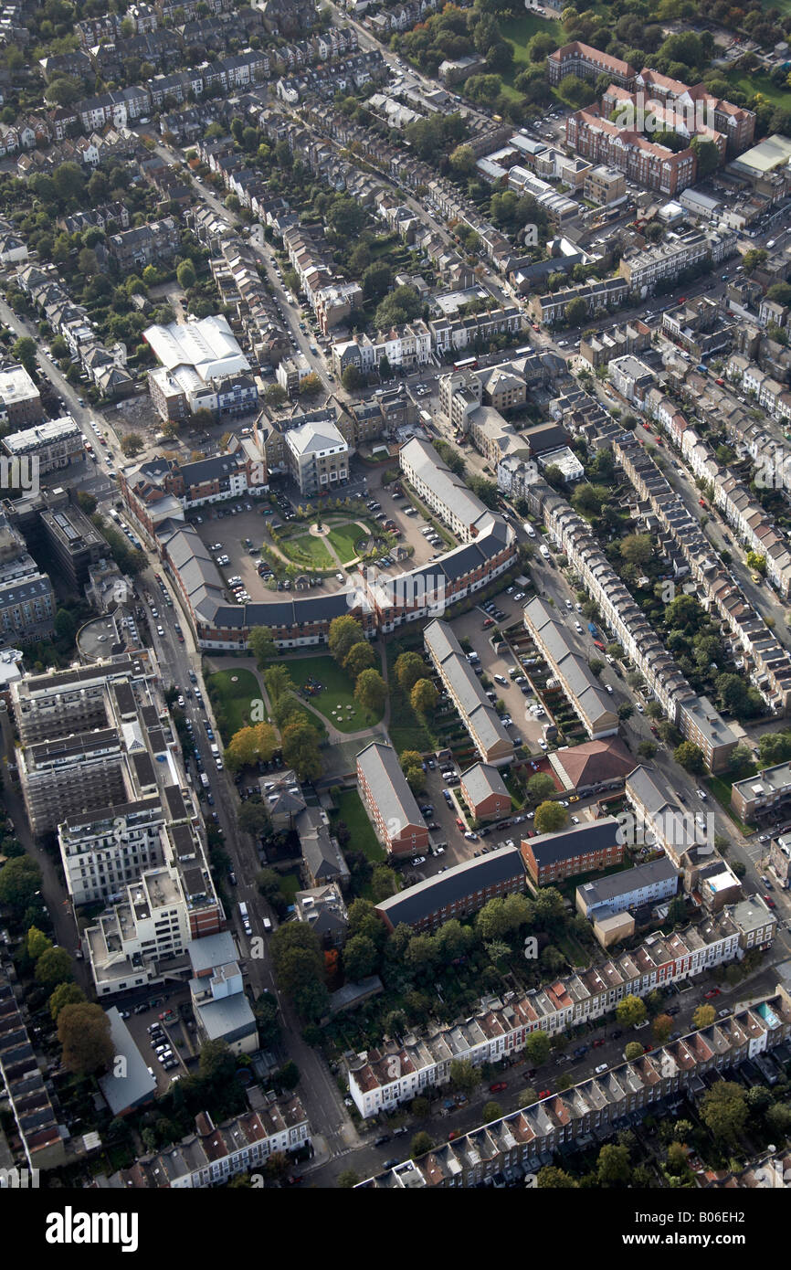 Aerial view south west of suburban houses flats and tower blocks Manor ...