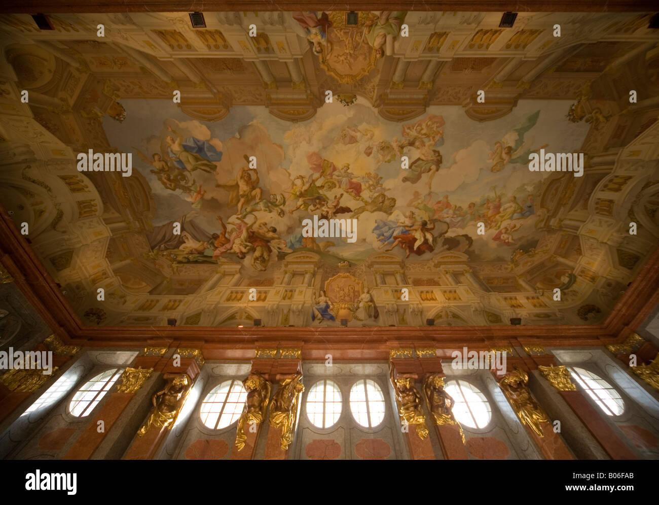 Marble room of Benedictine abbey of Melk Austria Stock Photo - Alamy
