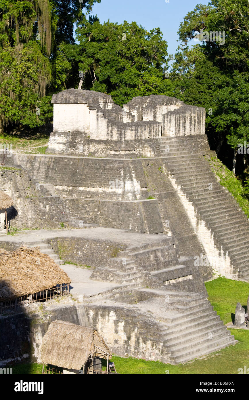 Guatemala, El Peten, Tikal, Gran Plaza, Central Acropolis Stock Photo ...