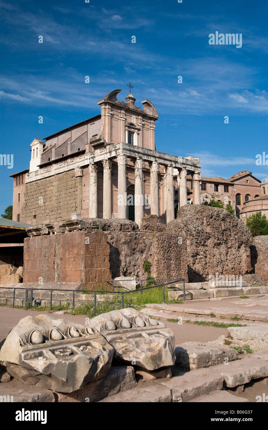 Temple of Antonius and Faustina, Roman Forum, Rome, Italy Stock Photo ...