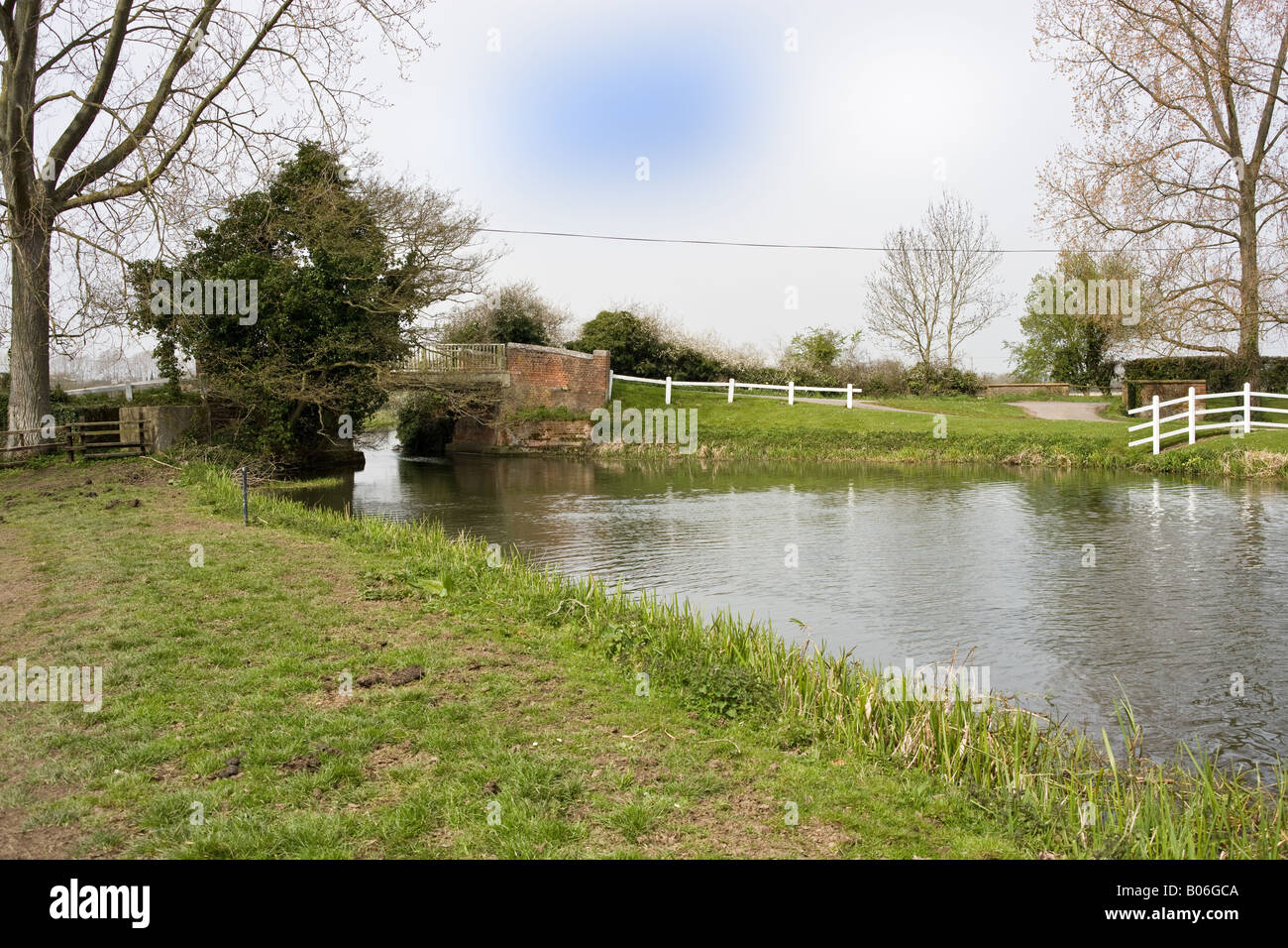 A view of the bridge across the Bure River "North Norfolk" UK Stock ...