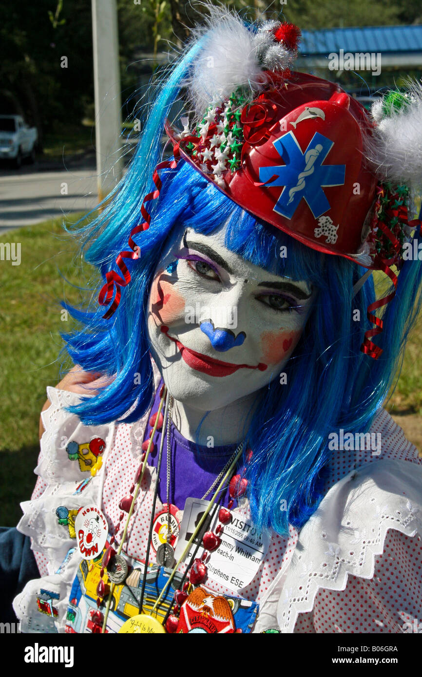 Fire Department Female Clown Stock Photo - Alamy