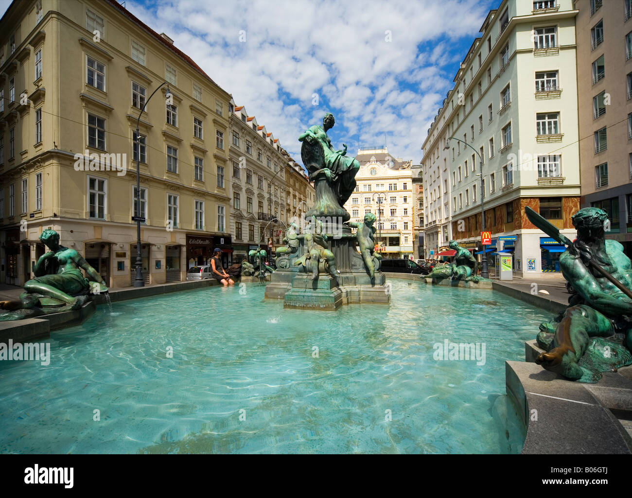 Austria Vienna Neuer Markt square fountain Stock Photo - Alamy