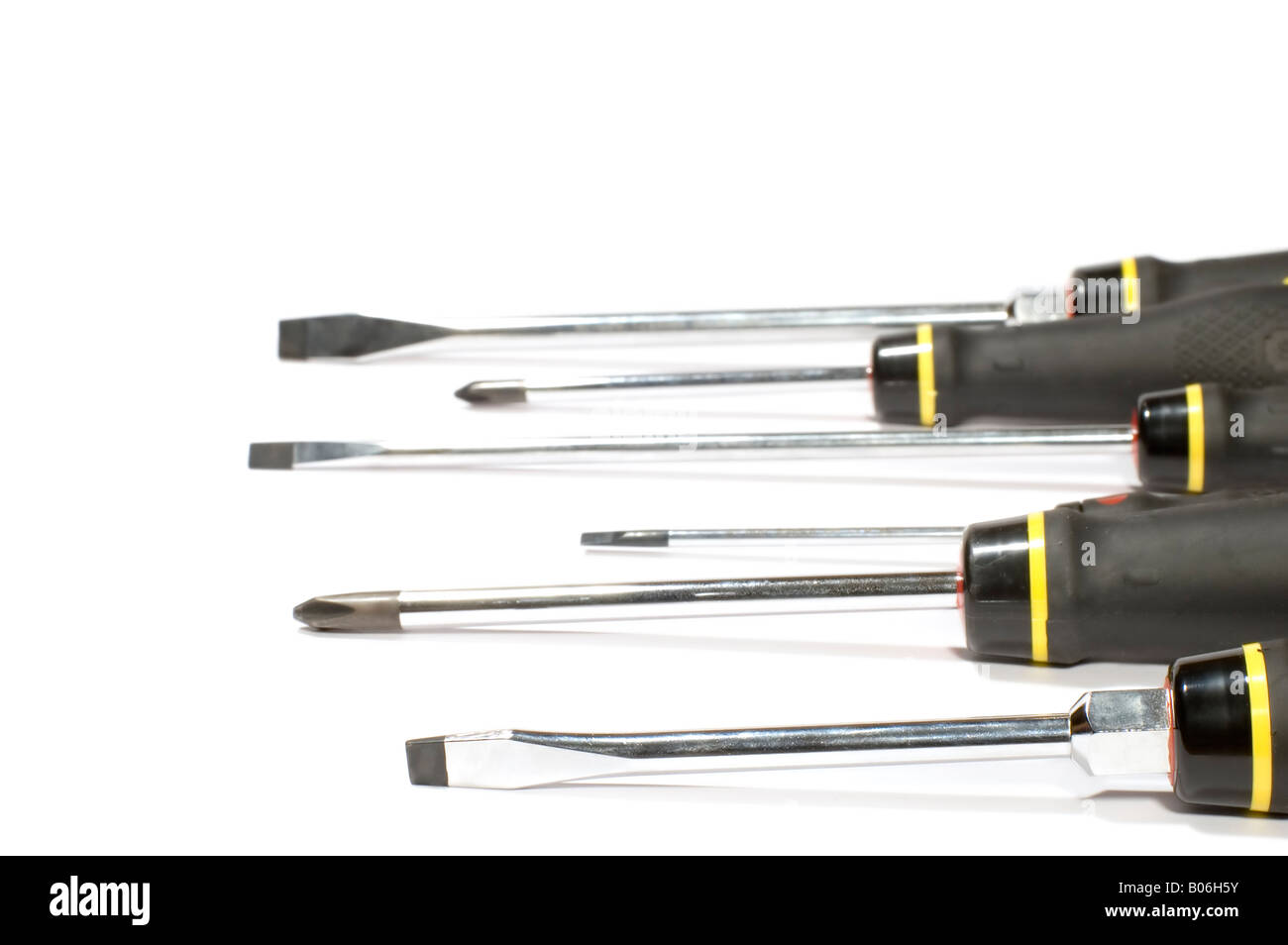 series object on white isolated tools screwdriver Stock Photo - Alamy