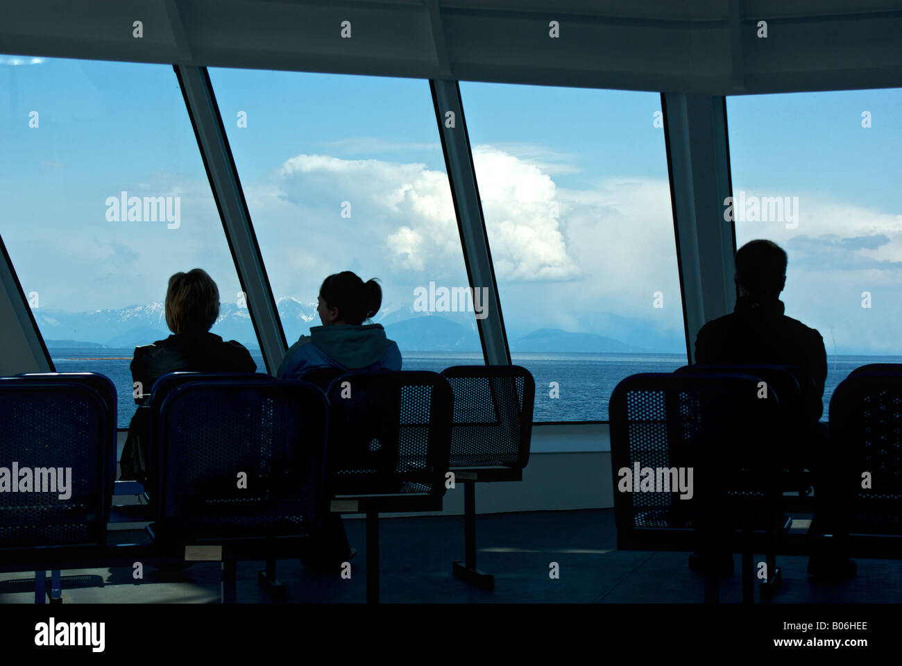 Passengers enjoying the spectacular vistas while sailing across Georgia ...