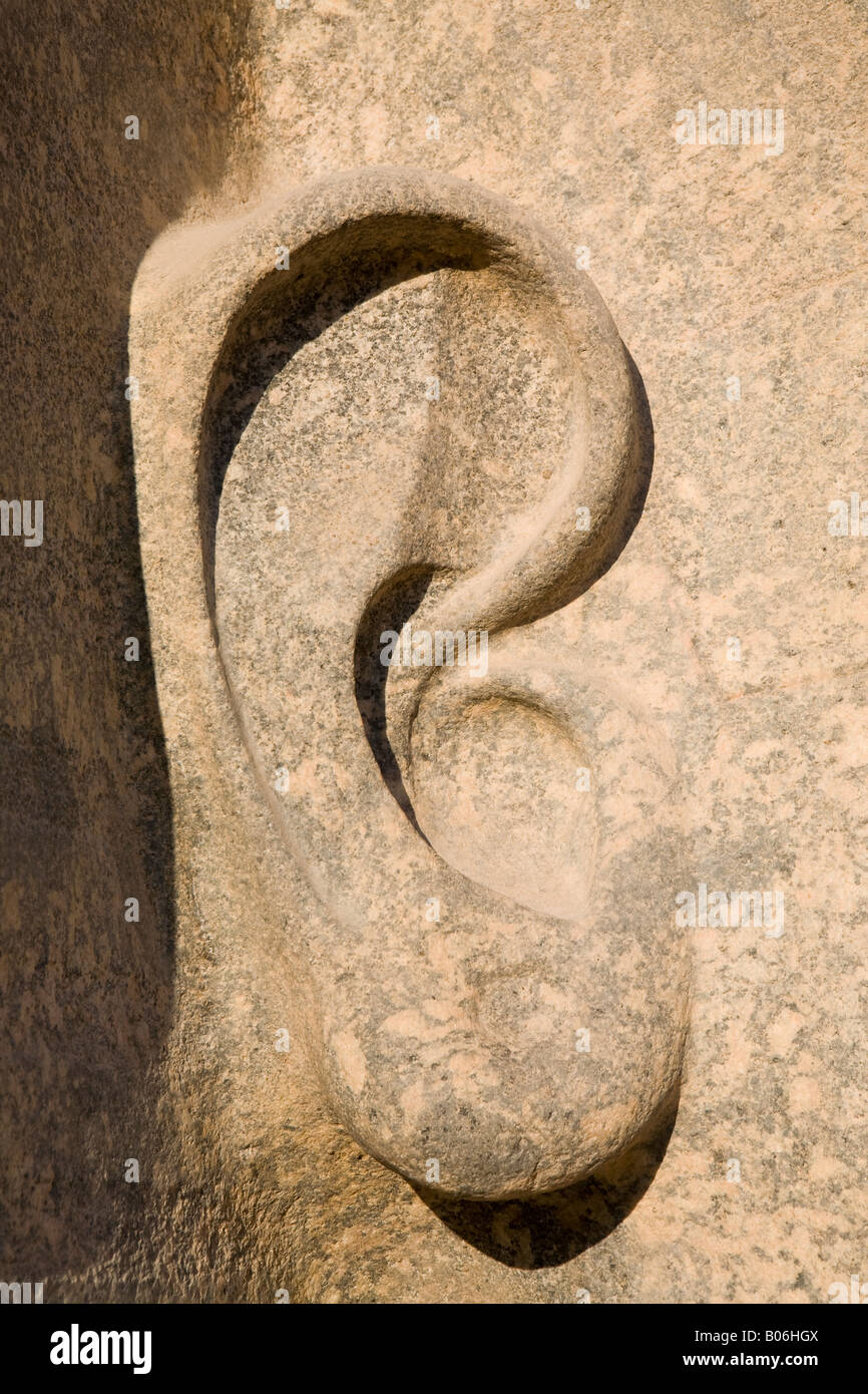 Sculpted ear on statue, Luxor, Egypt, North Africa Stock Photo - Alamy