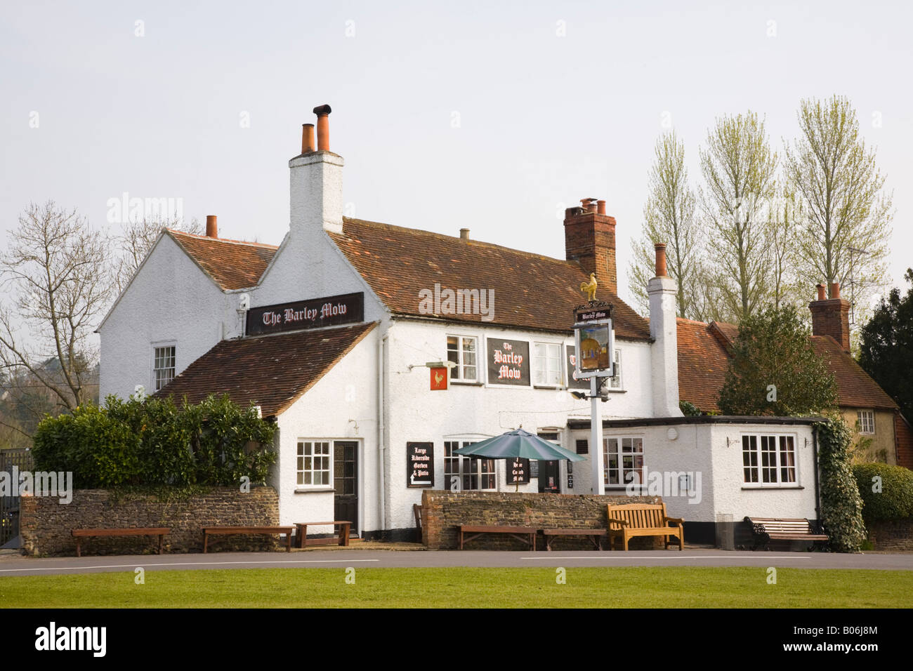 The Barley Mow traditional rural village pub in Tilford Surrey Stock ...
