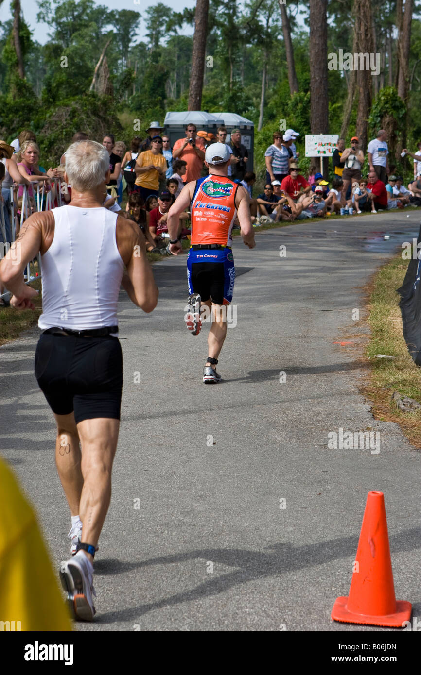 Male Triathlon Runner at the Disney 70.3 Mile Ironman in Orlando ...