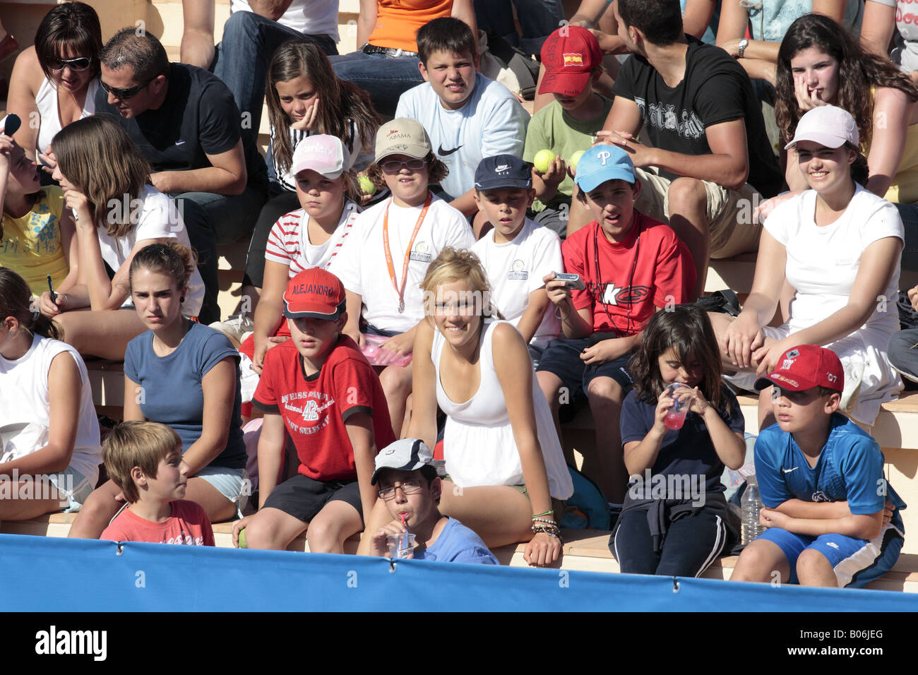 Spectators at a tennis match Abama Tenerife Canary islands Spain Stock ...