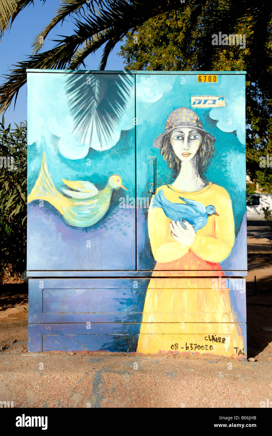 Peace painting by Claire on electrical junction box by the runway of ...