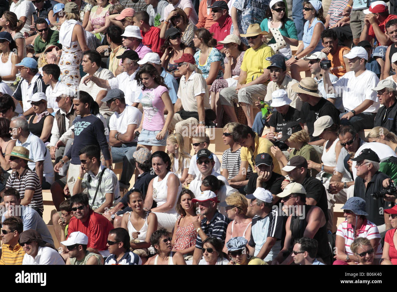 Spectators at a tennis match Abama Tenerife Canary islands Spain Stock ...