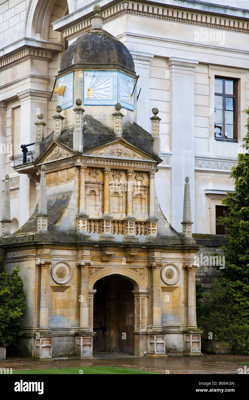 The "Gate of Honour" showing the sundials at Gonville & Caius College ...