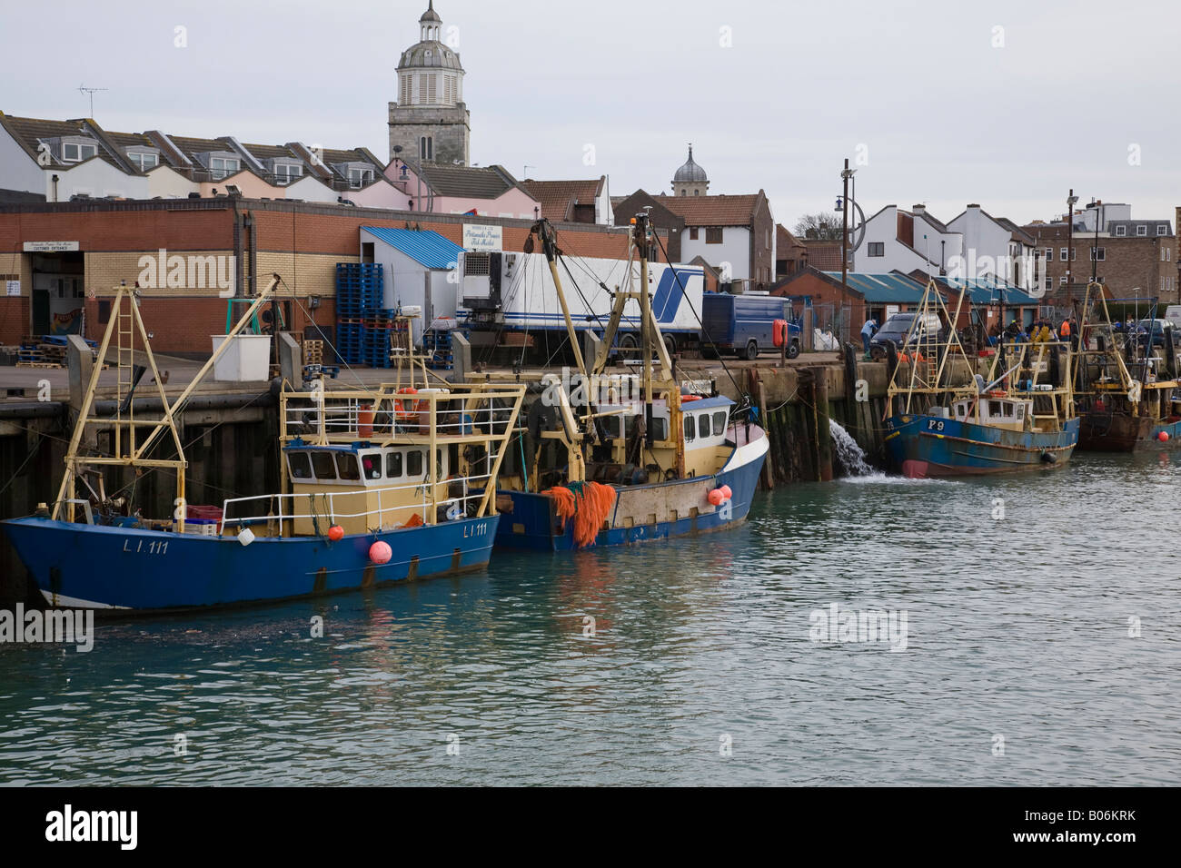 Fishing vessels moored in Camber Dock, Portsmouth, Hampshire, England ...