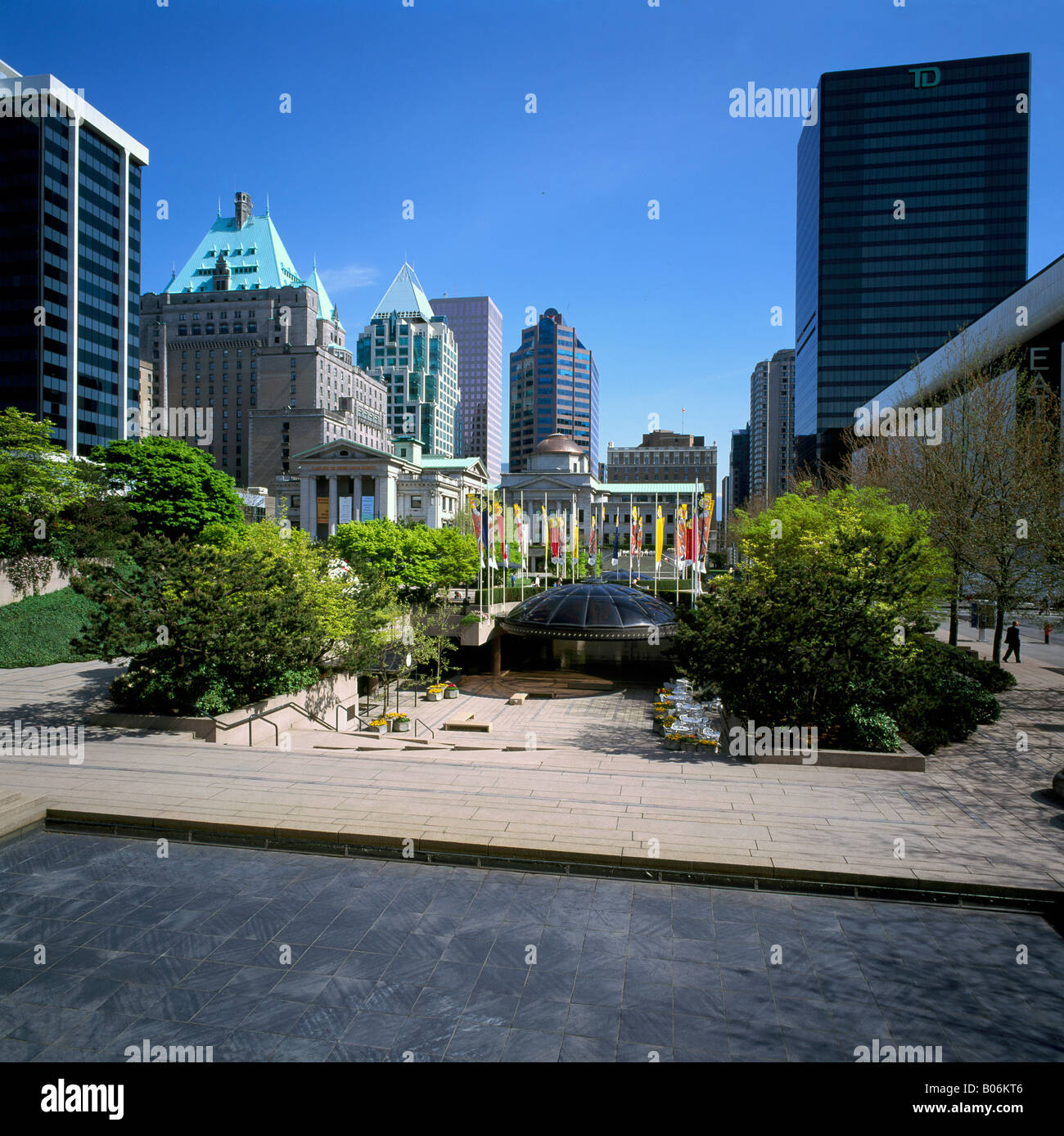 Downtown at Robson Square in the City of Vancouver British Columbia ...