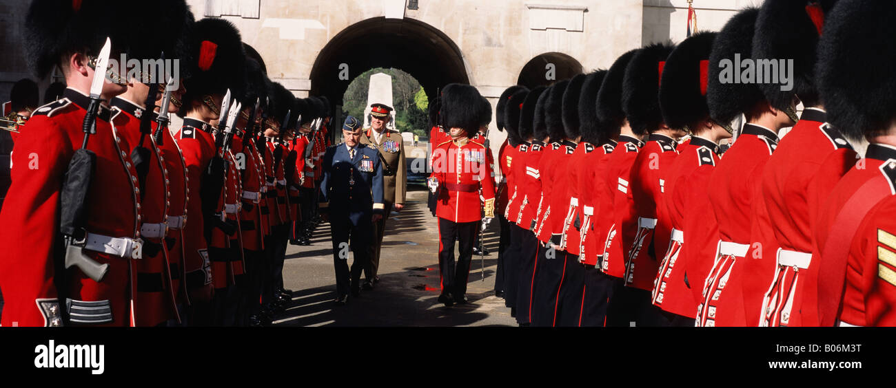 Guards in line London England Britain UK Stock Photo - Alamy