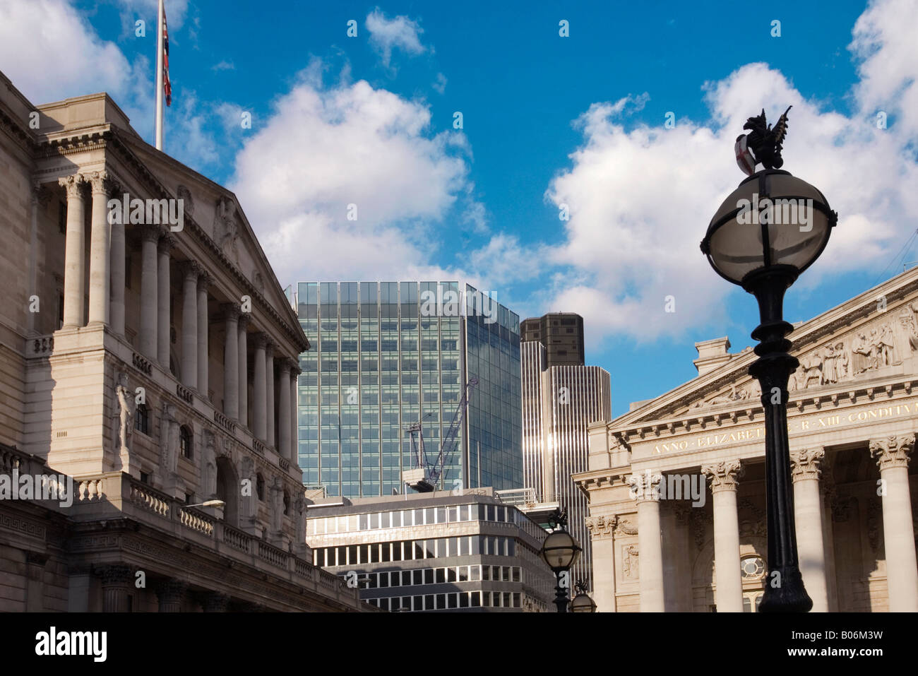 royal exchange square in the city of london looking towards the bank of ...