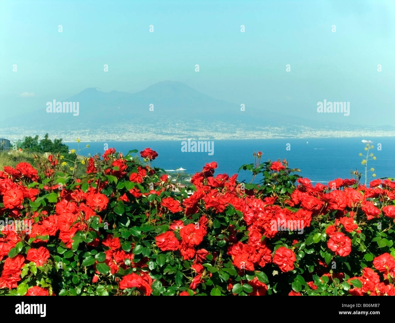Bay of Naples with the volcano Vesuvius campania italy Stock Photo - Alamy