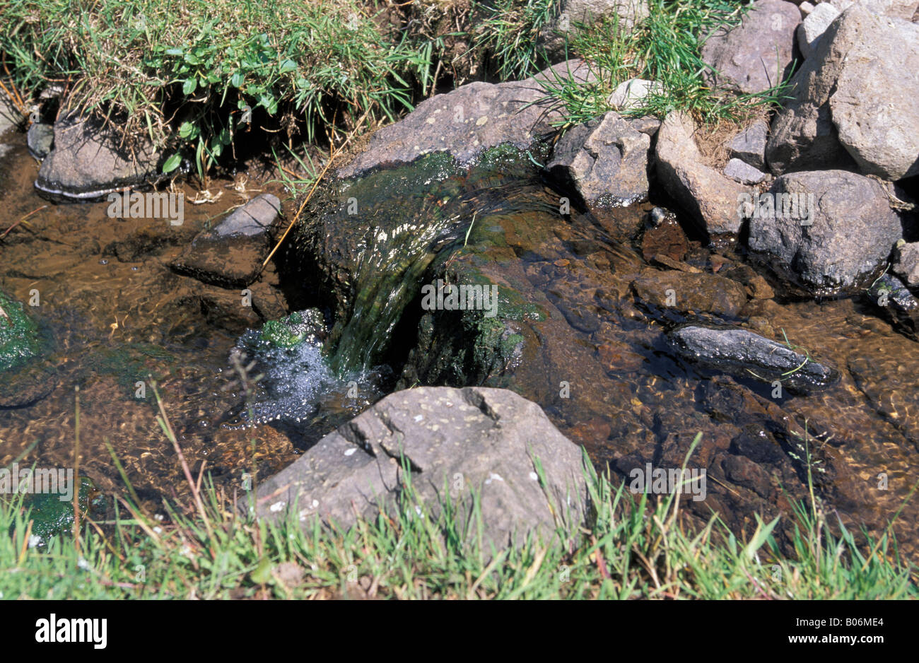 Stream running over rocks Stock Photo - Alamy