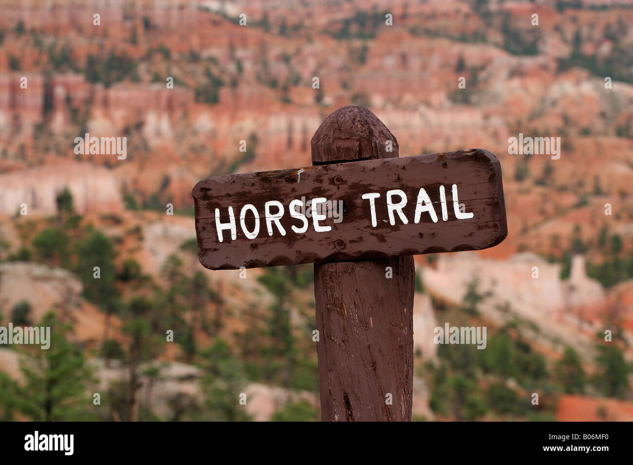 Horse Trail Sign in Bryce Canyon National Park Utah Stock Photo - Alamy
