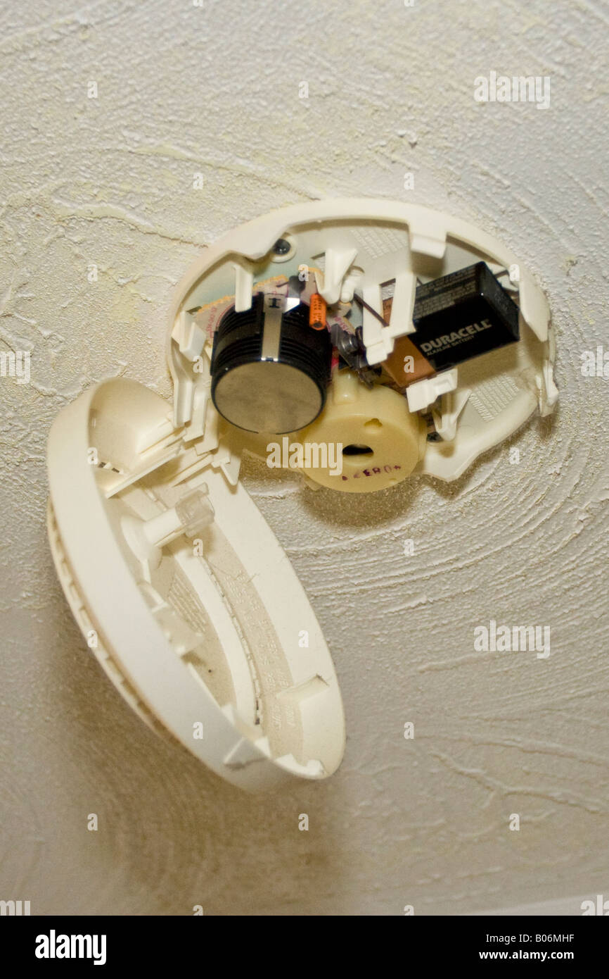 Battery Operated Fire Detector Mounted to the Ceiling Stock Photo - Alamy