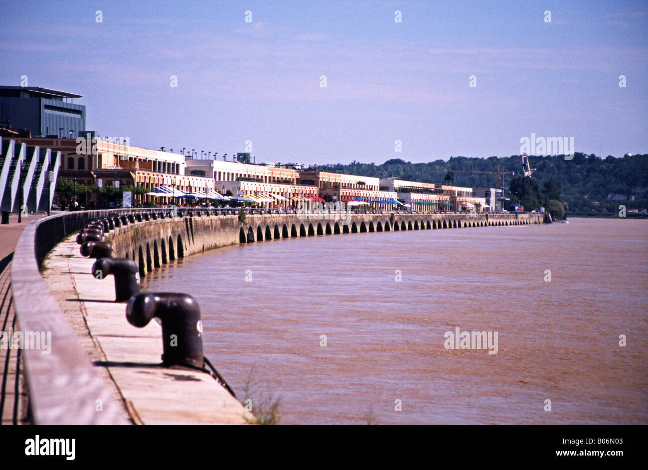 Horizontal color photo of the Chartrons wharf in Bordeaux Stock Photo ...