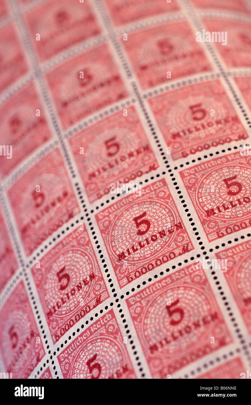 Unused German / Germany 1923 hyper-inflation period 5 Millionen stamp ...