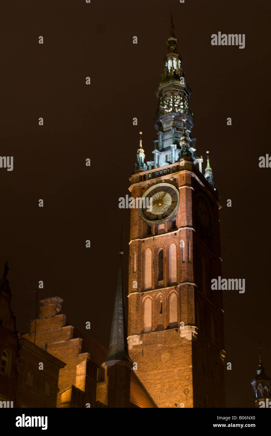 Clock Tower of the Town Hall of the Main City, Gdansk (Danzig), Poland ...