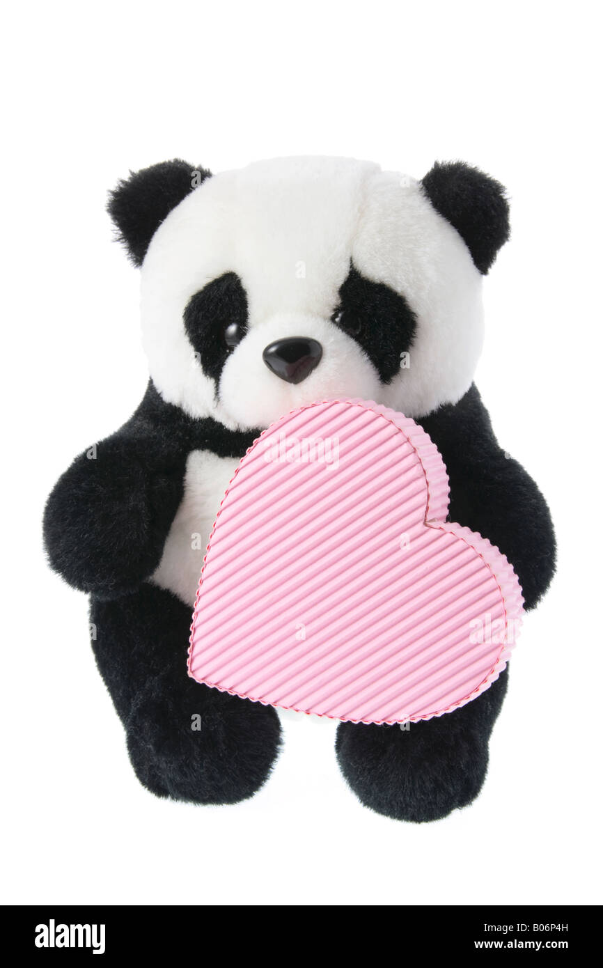 Panda Soft Toy with Gift Box Stock Photo - Alamy