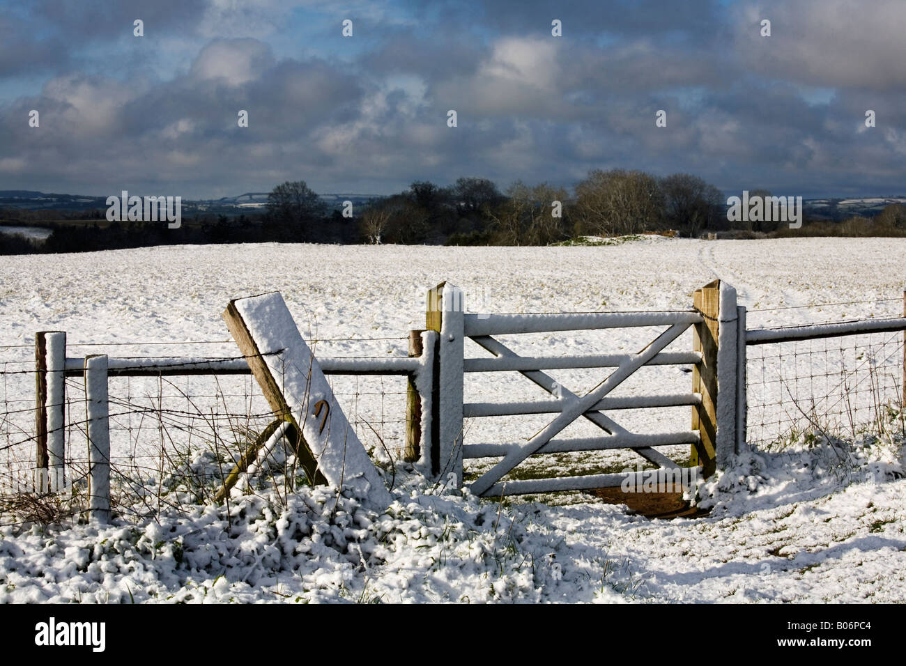 Pedestrian gate into a field dedicated for public access at Ham Hill in ...