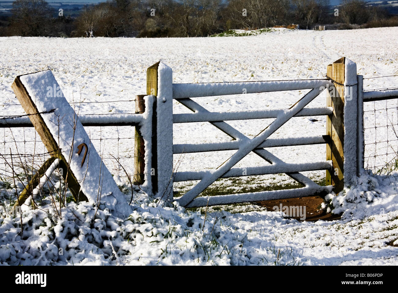 Pedestrian gate into a field dedicated for public access at Ham Hill in ...