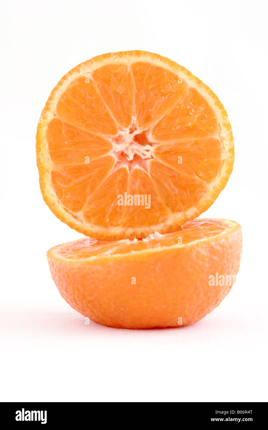 cut mandarin on white background Stock Photo - Alamy