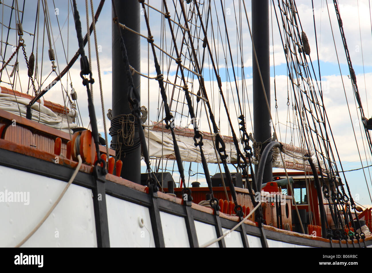 Rigging on a tall sailing ship Stock Photo - Alamy
