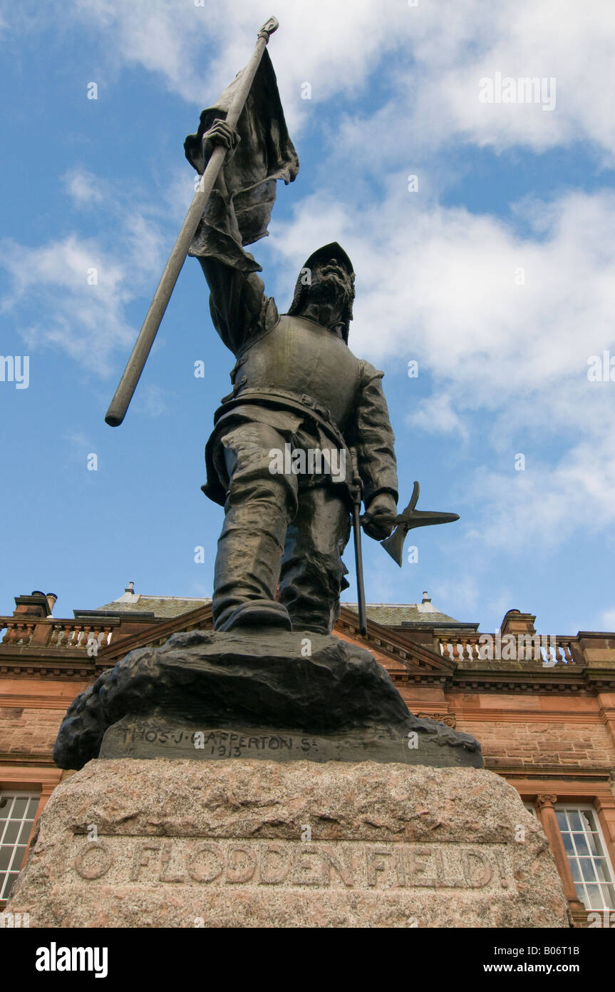 Statue of Fletcher in front of Victoria Hall Selkirk Stock Photo - Alamy
