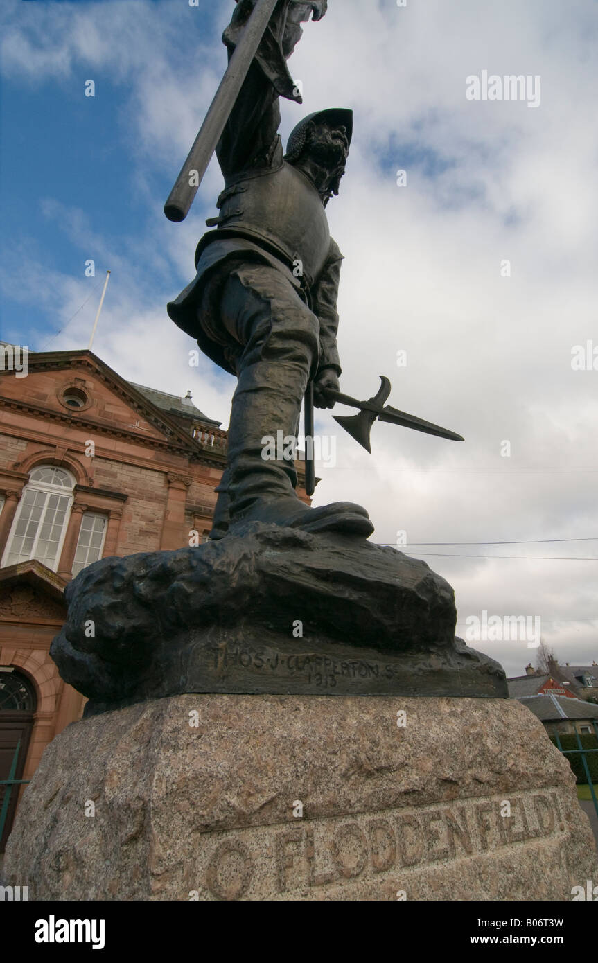 Statue of Fletcher in front of Victoria Hall Selkirk Stock Photo - Alamy