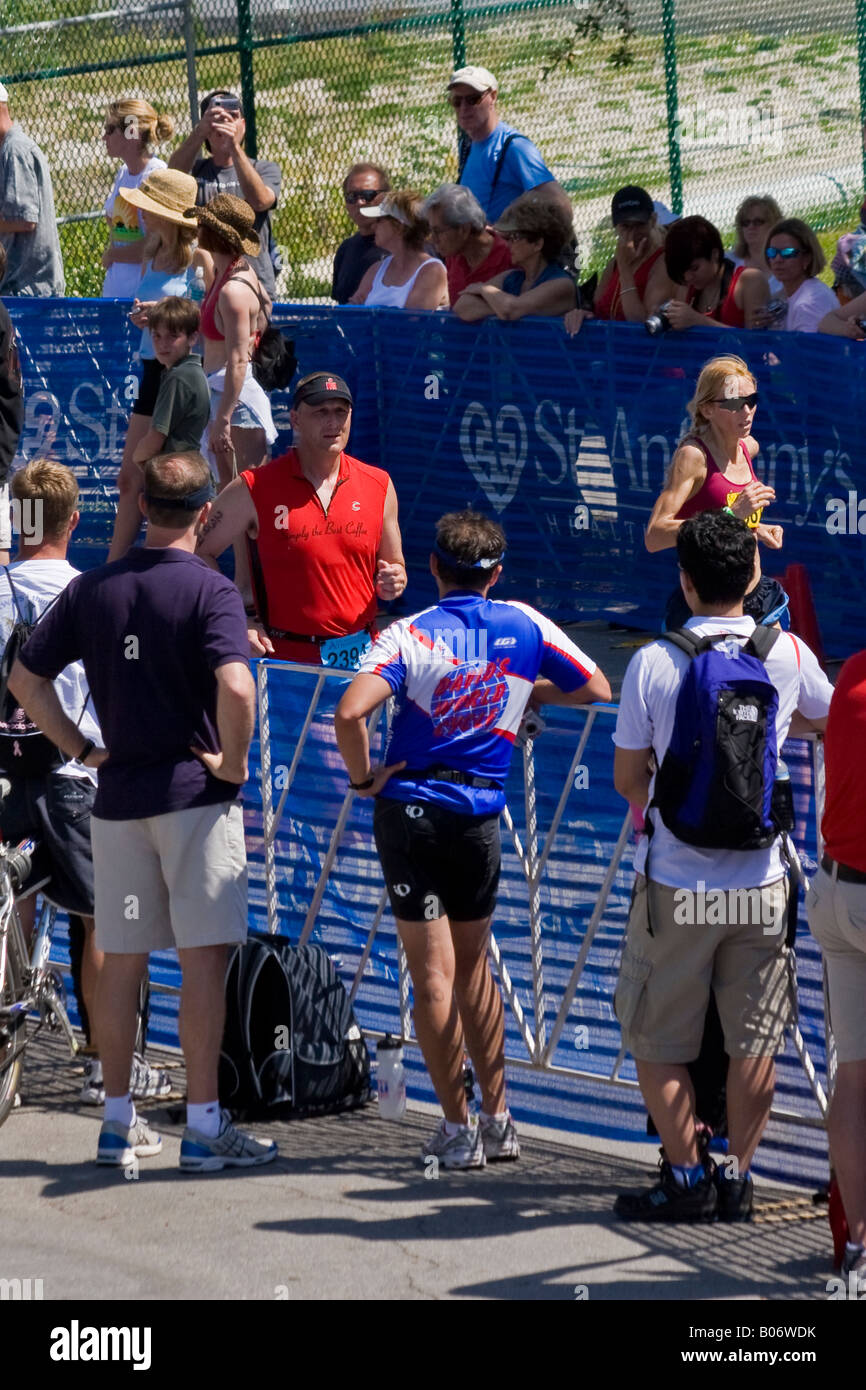 Male Triathlon Runner at the Finish Line at the St Anthony's Triathlon ...